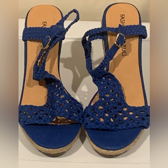 Fashion Bug | Shoes | Royal Blue Crochet Look Platforms | Poshmark